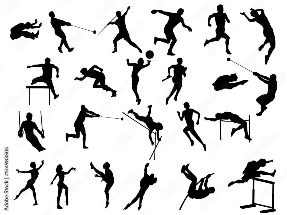 Vector illustration of track and field athlete silhouette Stock Vector ...