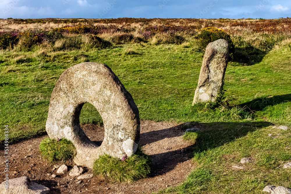 Men-an-Tol known as Men an Toll or Crick Stone - small formation of ...