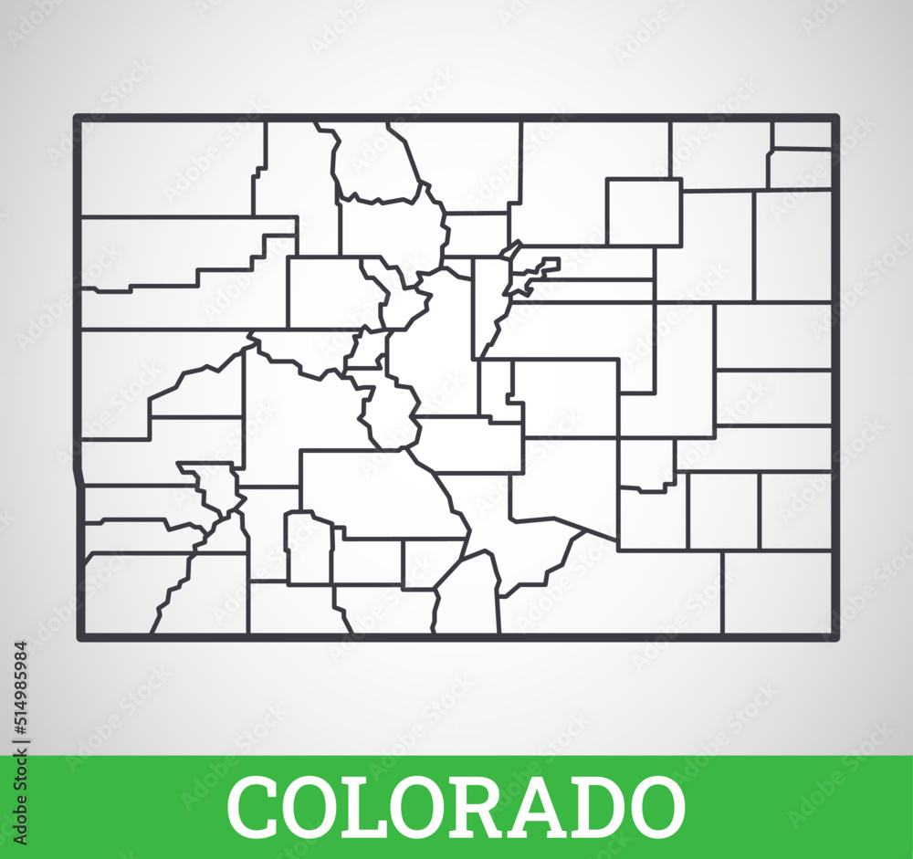 Simple outline map of Colorado, America. Vector graphic illustration ...