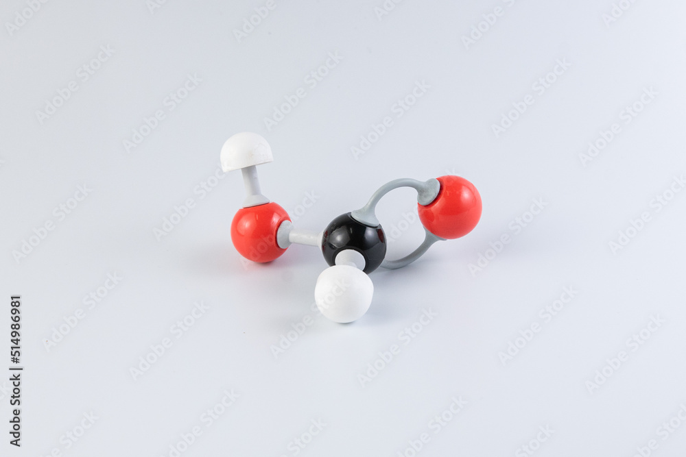 Formic acid molecular structure isolated on white background. Chemical ...