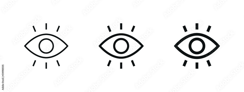 eye icon set. vision icon, see view icons - eyesight symbol - sight ...