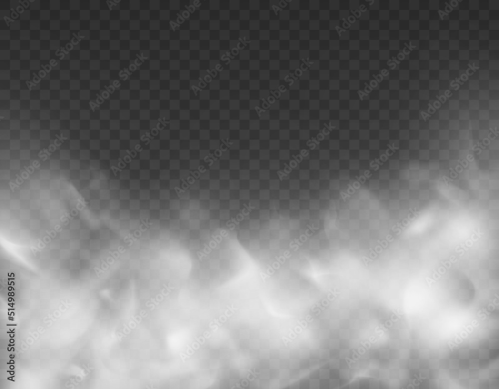 White fog texture isolated on transparent background. Steam texture ...