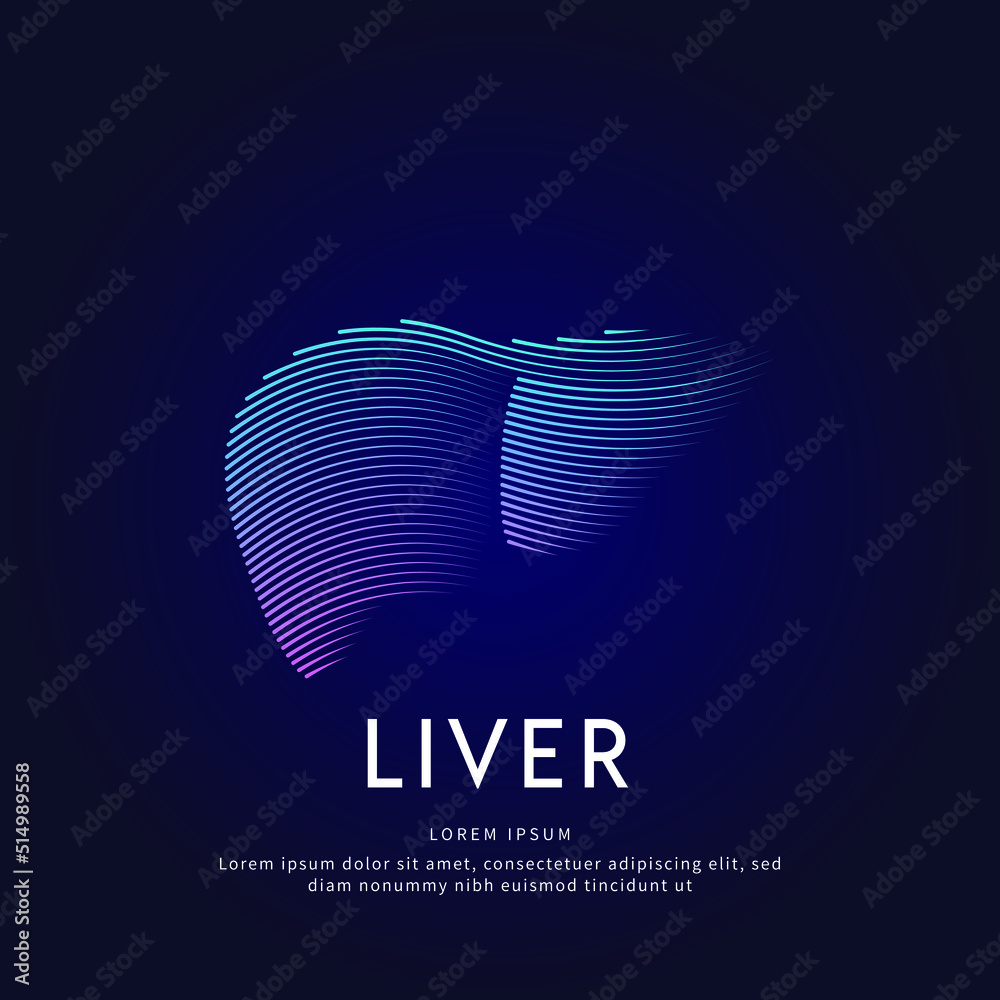Human liver medical structure. Vector logo liver color silhouette on a ...