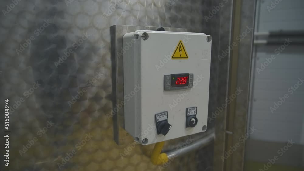 Electrical Panel On Heavy Tank Equipment At Production Factory ...