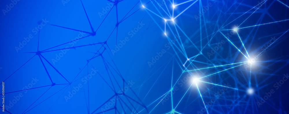 Panoramic abstract dot and triangle connection with world map ...