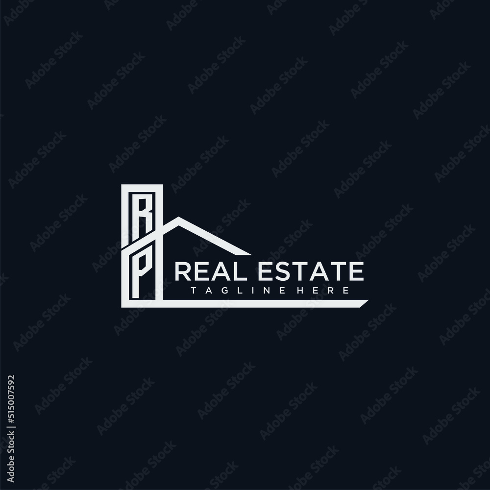RP initial monogram logo for real estate with creative home image Stock ...