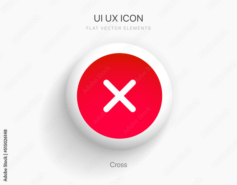 X icon. No symbol. Checkmark and cross icon. False icon. Red deny sign ...