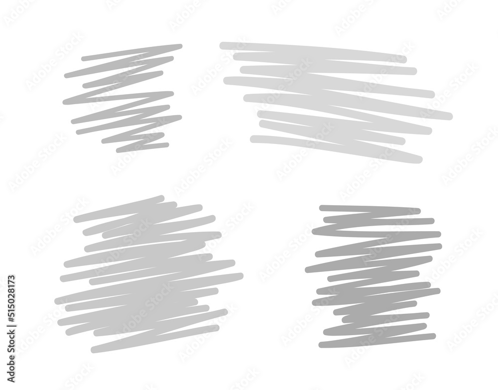 Simple hatching. Hand drawn hatched shapes. Freehand art. Abstract ...