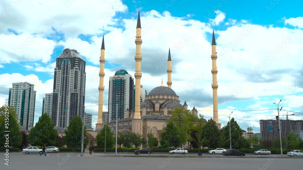 Akhmad Kadyrov Mosque also known as The Heart of Chechnya . Grozny ...