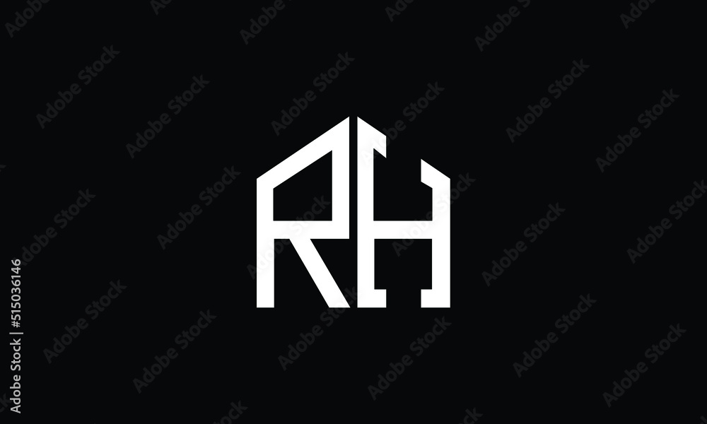 Initial rh letter logo with creative modern business typography vector ...