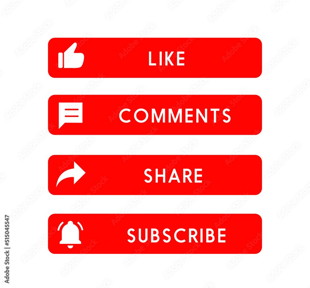 Youtube Like and share button vector design Stock Vector | Adobe Stock
