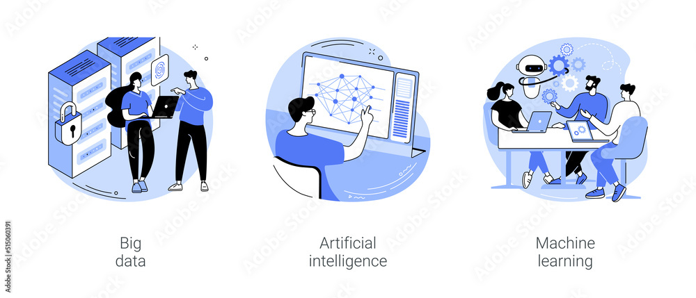 Information technology research isolated cartoon vector illustrations ...