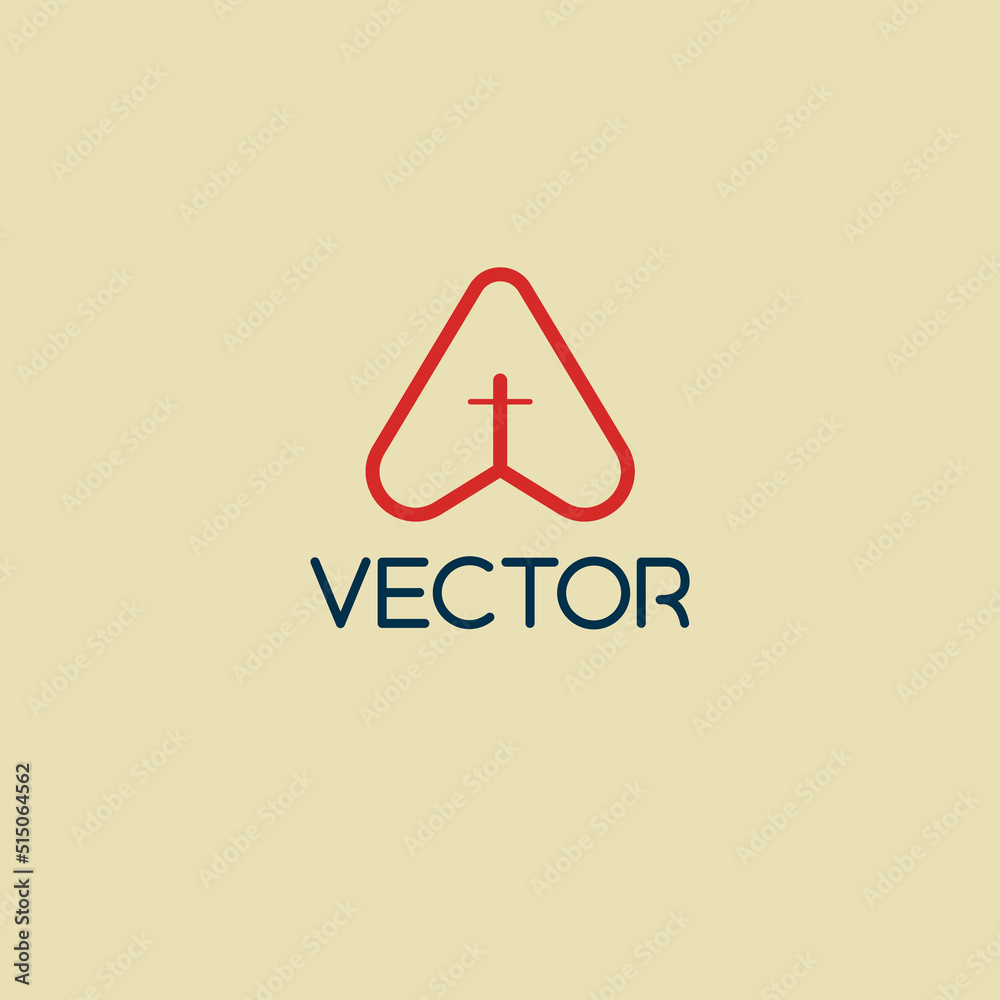 Letter A with christian cross Church logo or church ministry. Direction ...