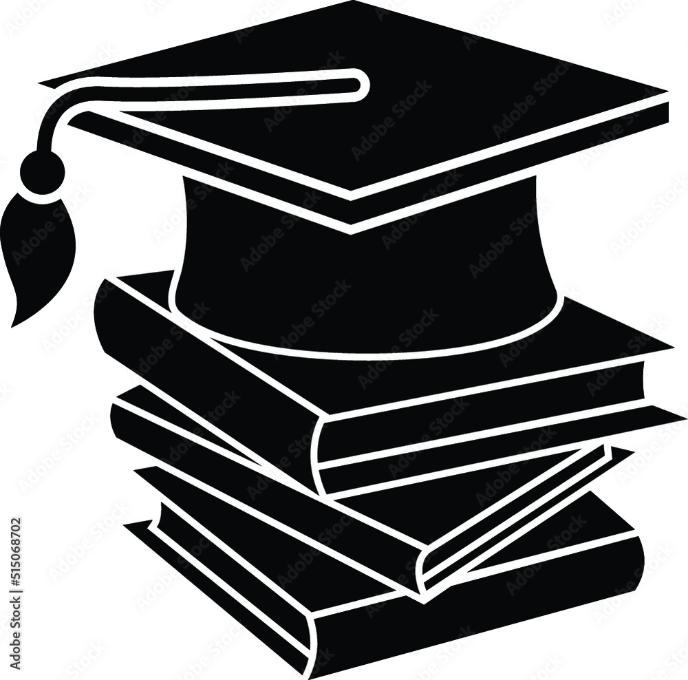Cartoon Book Stack Black And White