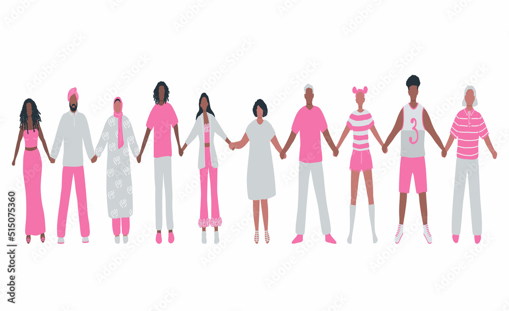 People holding hands. Diverse group of people. Stronger together concept. Solidarity of ...
