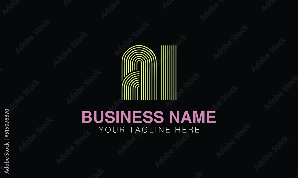 AI initials monogram letter text alphabet logo design Stock Vector ...