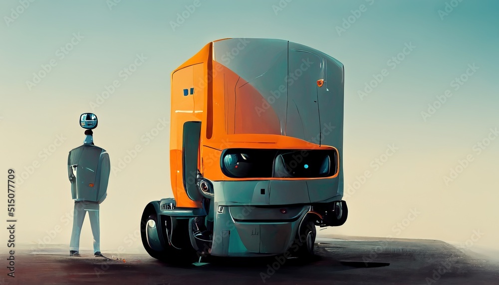 Autonomous truck driver or self driving trucks AI job automation impact ...