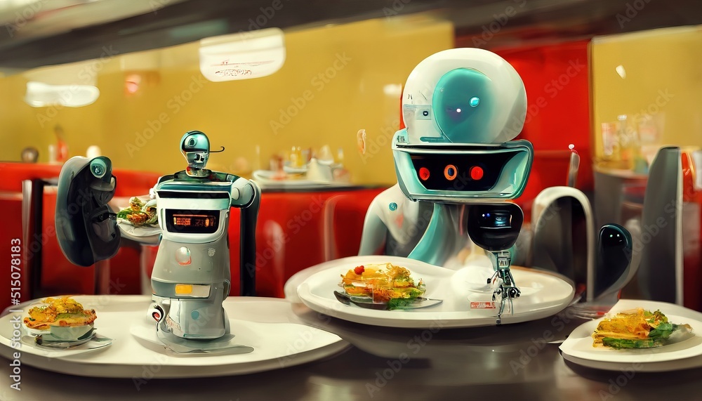 Robot waiter and food service robot using AI for restaurants and fast ...
