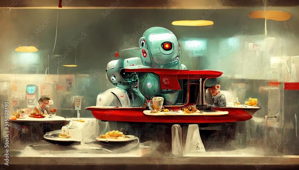 Robot waiter and food service robot using AI for restaurants and fast ...