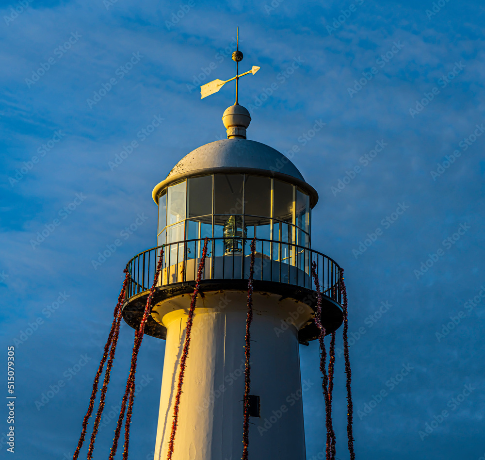 The Biloxi Lighthouse was erected in 1848 and was one of the first cast ...