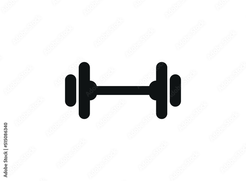 Dumbbell icon vector, filled flat sign, solid pictogram isolated on ...