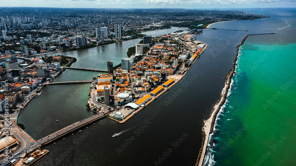 Recife Antigo Pernambuco Marco Zero Centro Histórico Porto Mar Rio Água ...