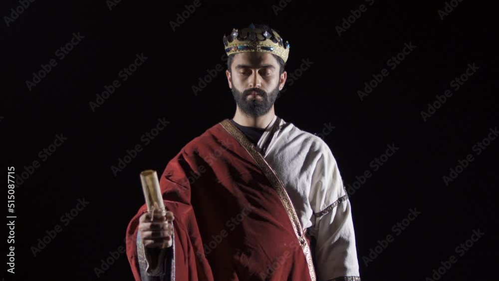 Roman Emperor in Historical Era.Black background. The Roman Emperor ...