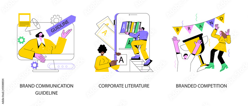 Visual identity abstract concept vector illustration set. Brand ...