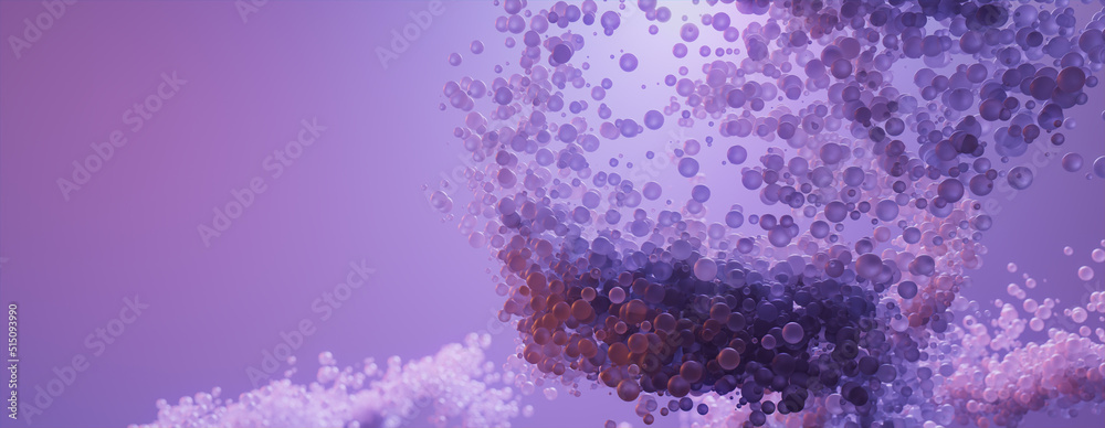 Purple Background with Contemporary, Floating Spheres. Pharmaceutical ...