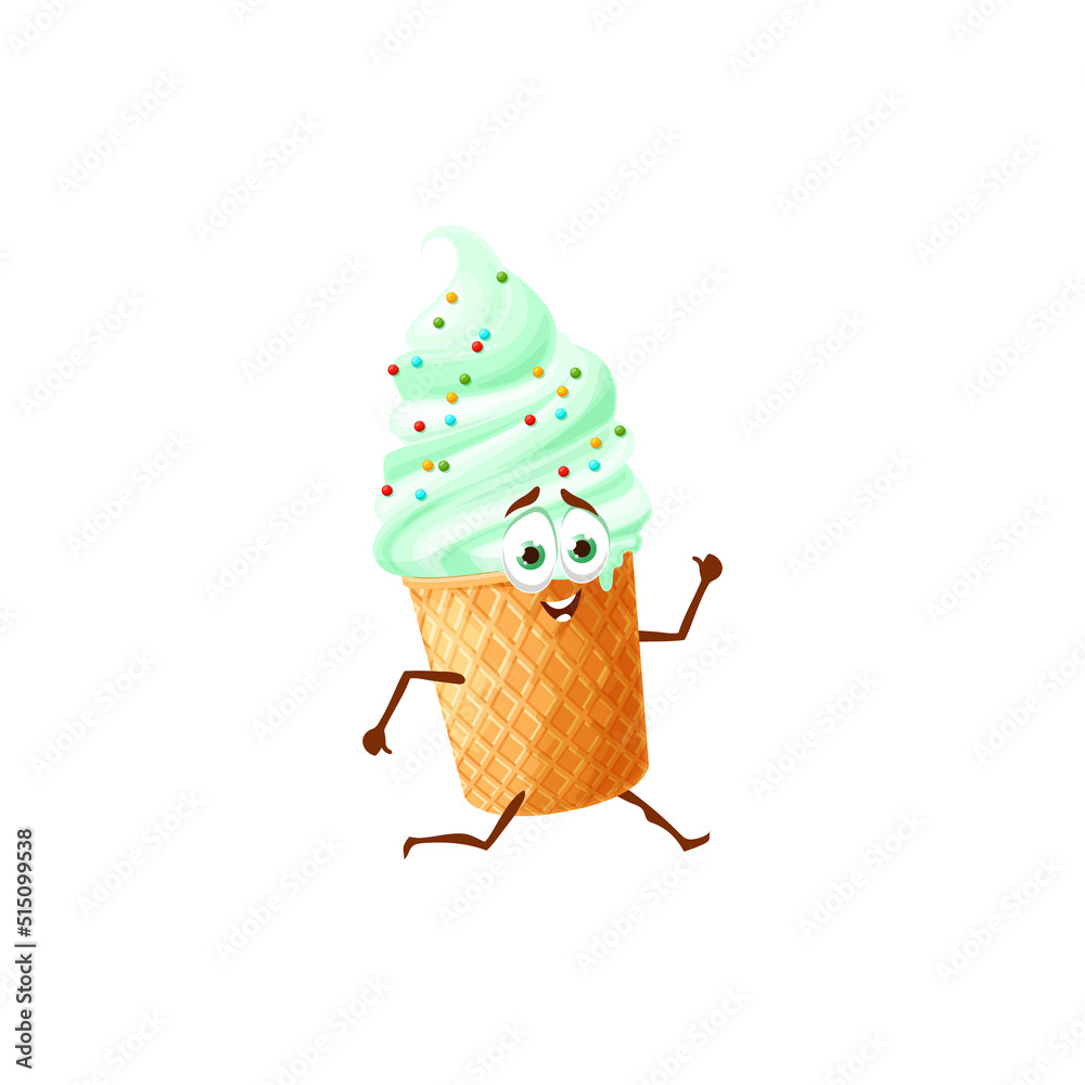 Emoticon ice cream summer dessert, creamy mint, kiwi or pistachio ice ...