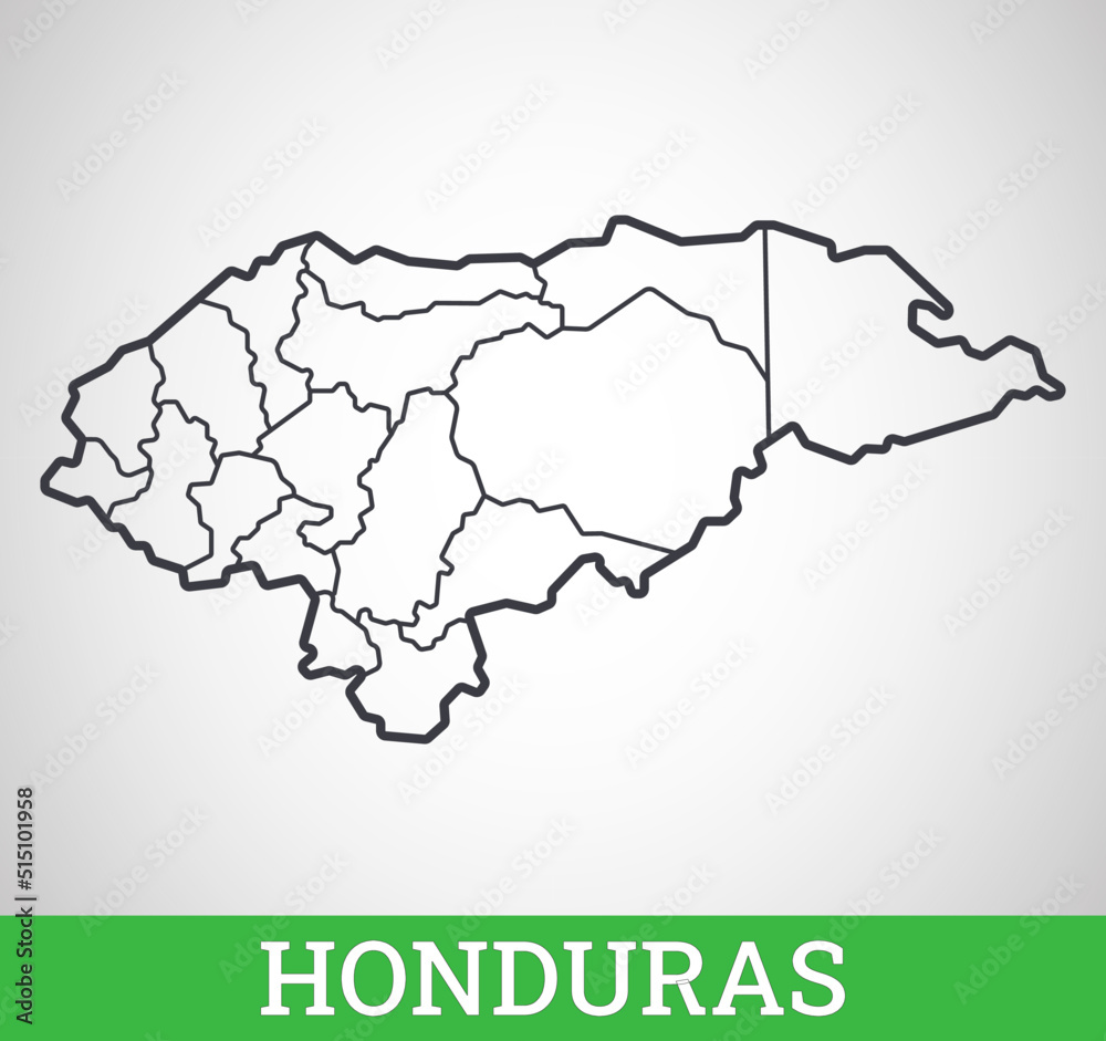 Vetor de Simple outline map of Honduras. Vector graphic illustration ...