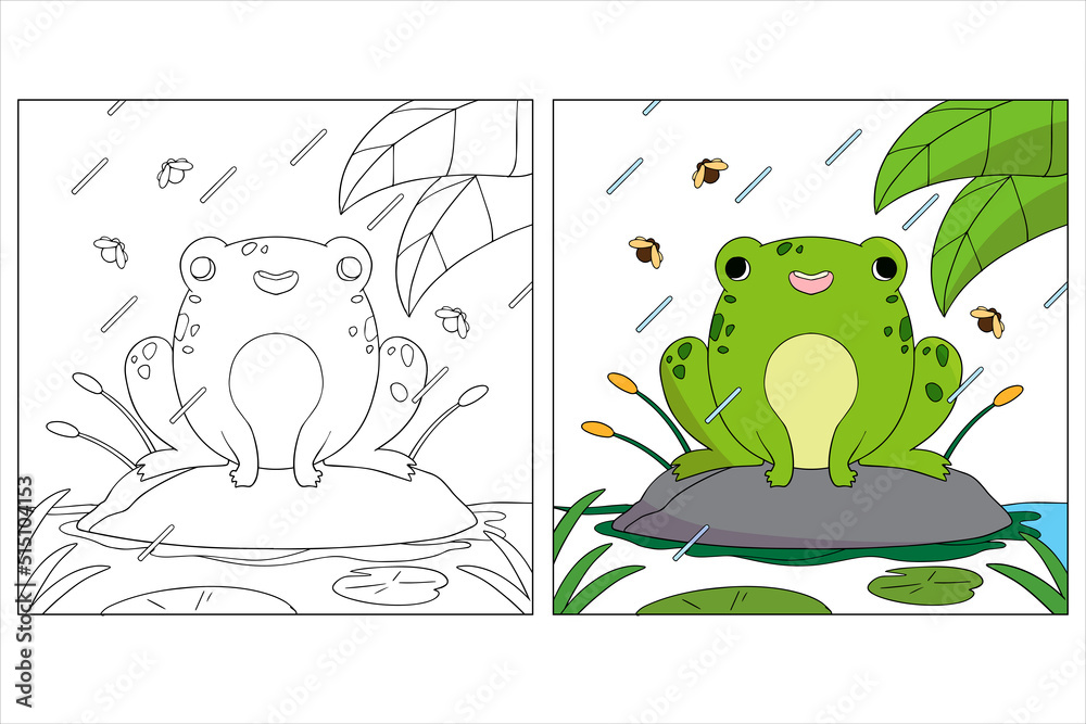 Hand Drawn Cute Animal Coloring Pages for kids 1 Stock Vector | Adobe Stock