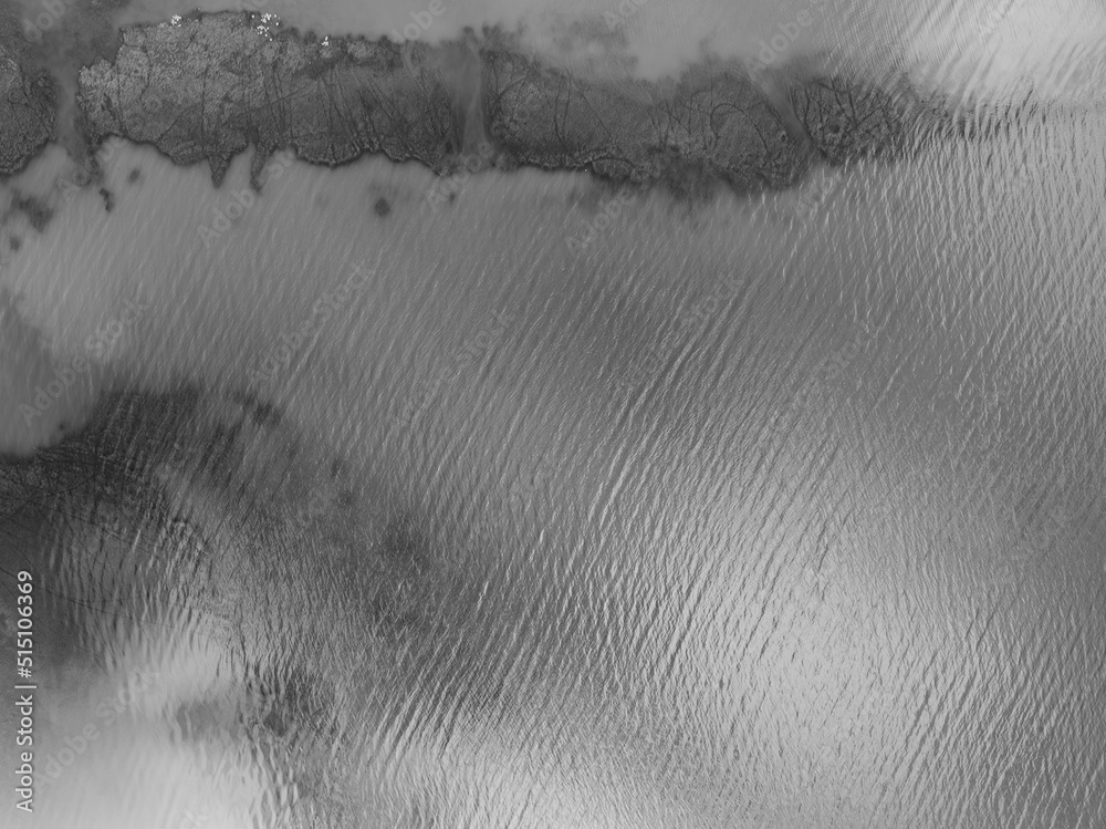 Eungella Dam Queensland Australia with low water levels showing texture ...