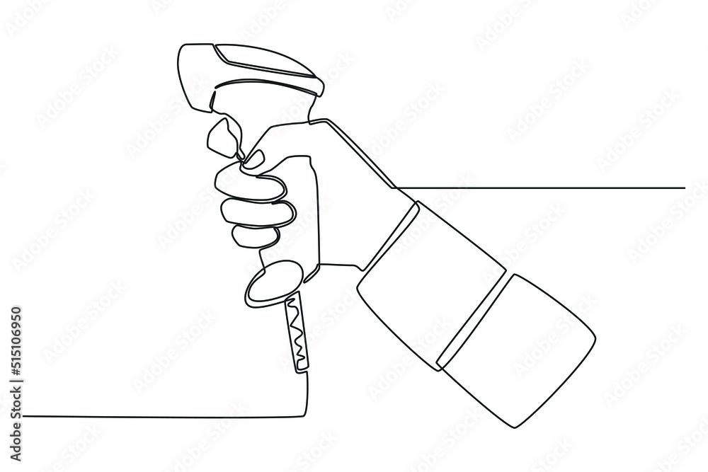 Vektorová grafika „One continuous line drawing of hand are using ...