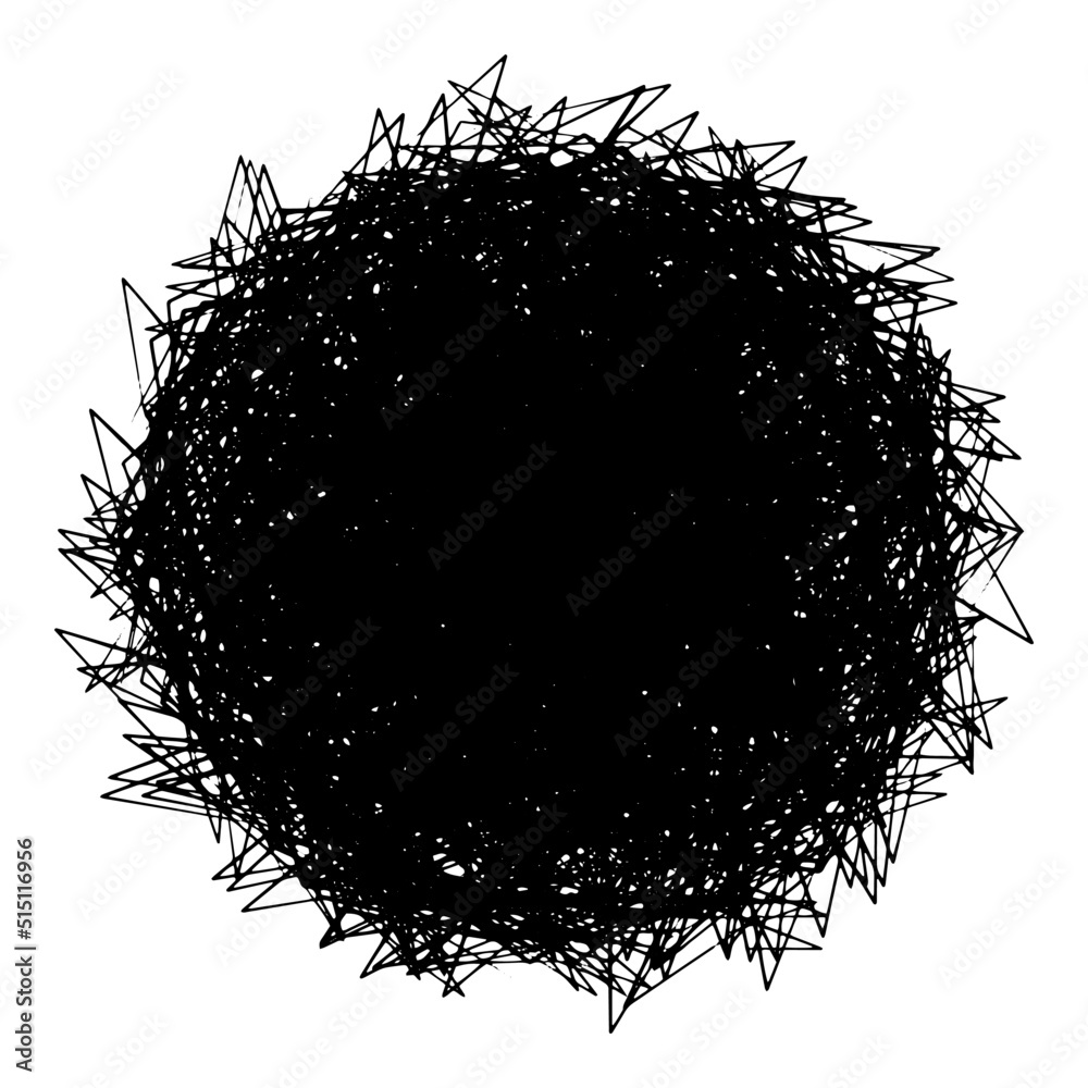 Vecteur Stock Round black design element, blob, shape with ruffed ...