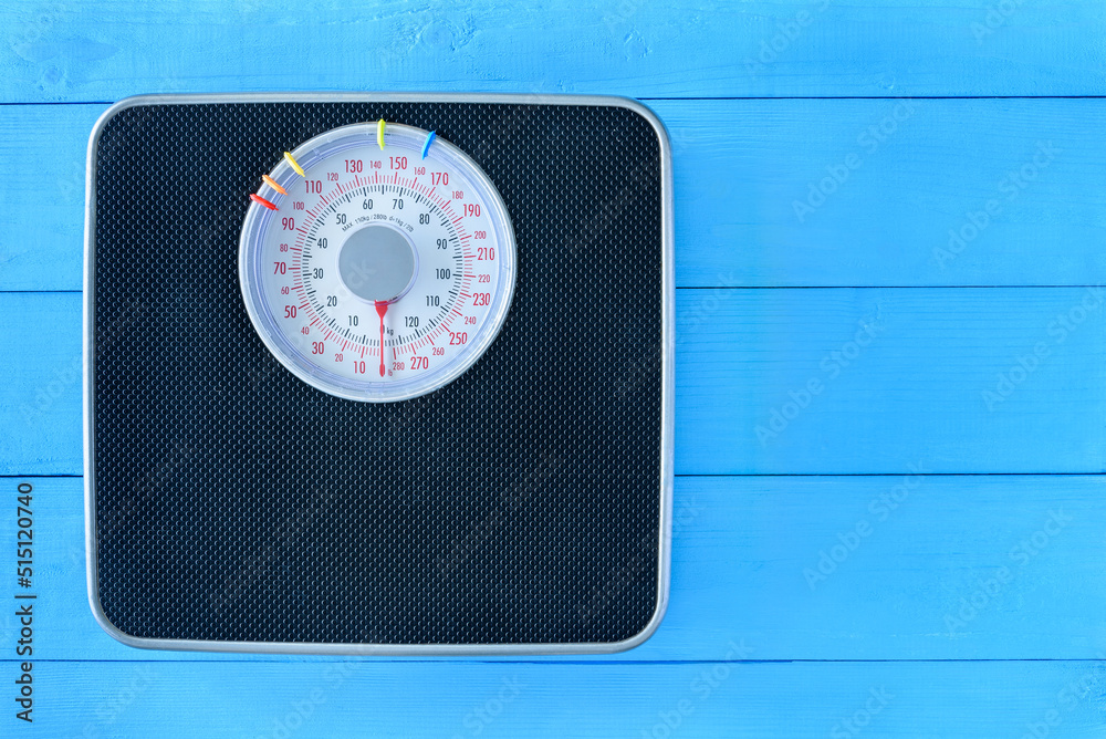 Mechanical weight scale, body mass control concept : Bathroom scale on ...