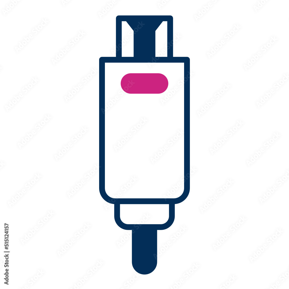 thunderbolt cable icon on transparent background Stock Vector | Adobe Stock