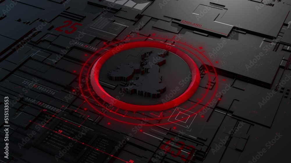 Futuristic United Kingdom technologically. Futuristic Digital Map of UK ...