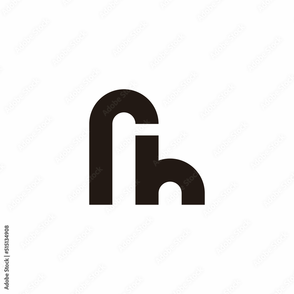Letter hm mh h m outline geometric symbol simple logo vector Stock ...