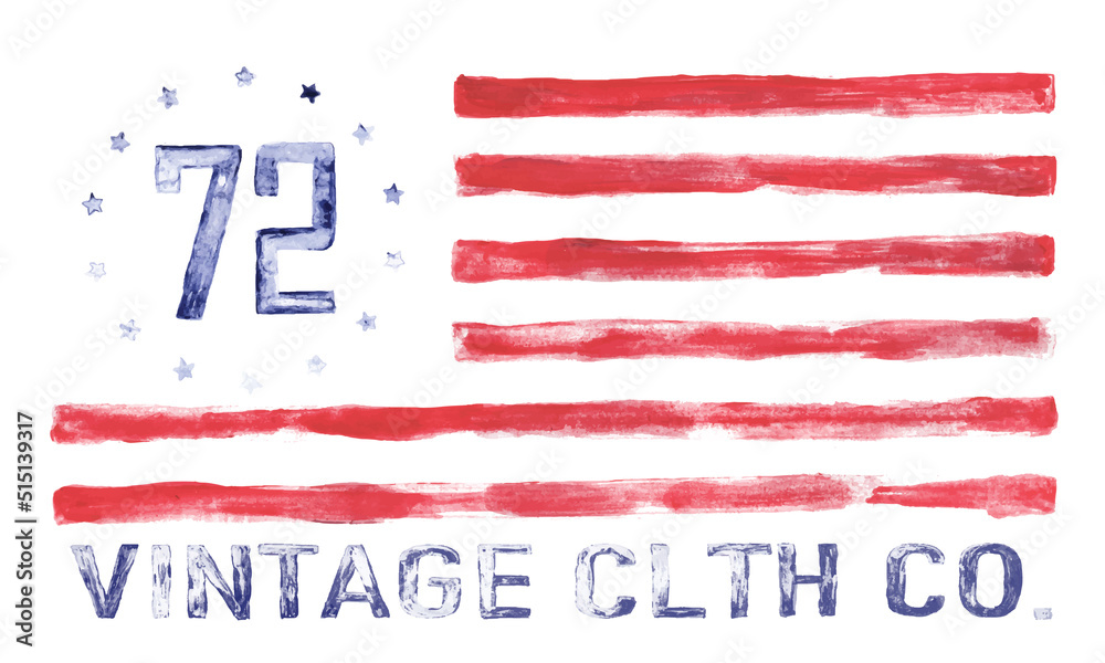 American flag watercolor vintage vector design. America vector artwork ...