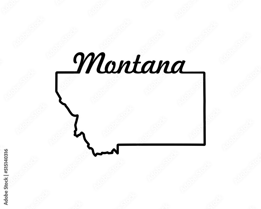 US state map. Montana outline symbol. Vector illustration Stock Vector ...