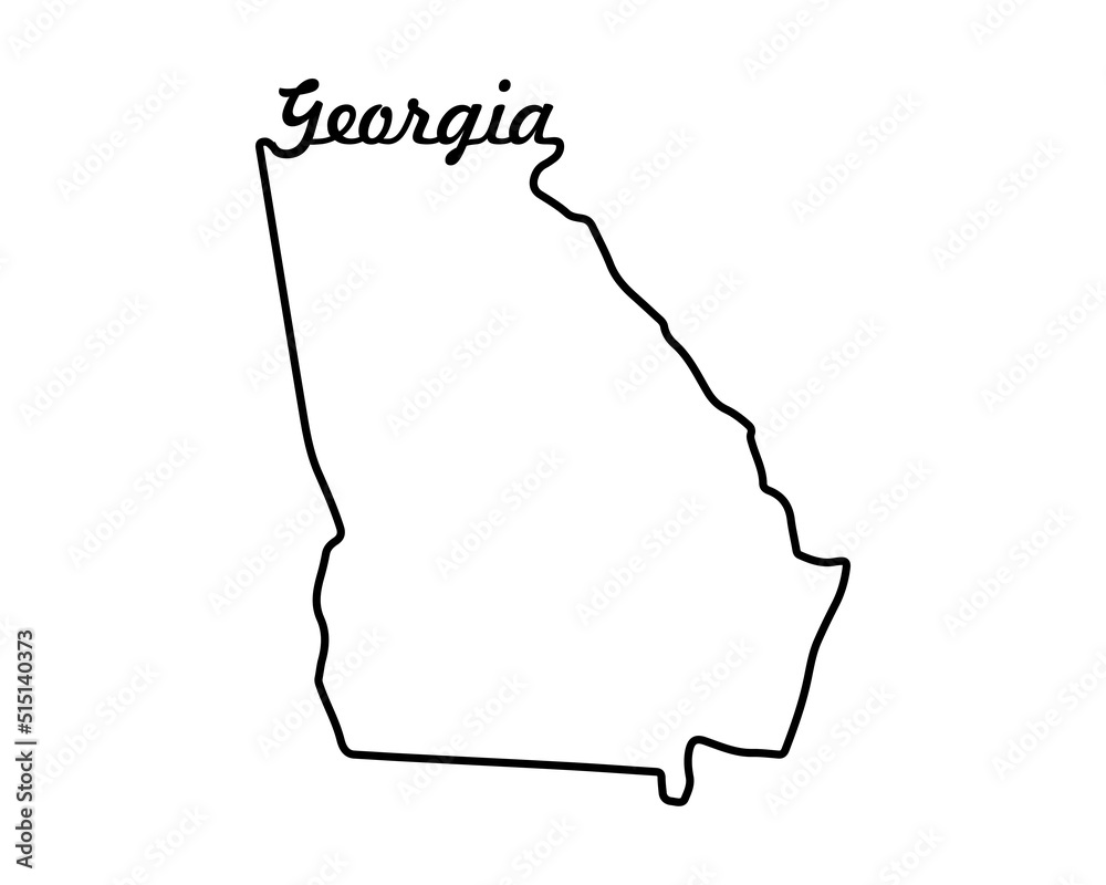 US state map. Georgia outline symbol. Vector illustration Stock Vector ...