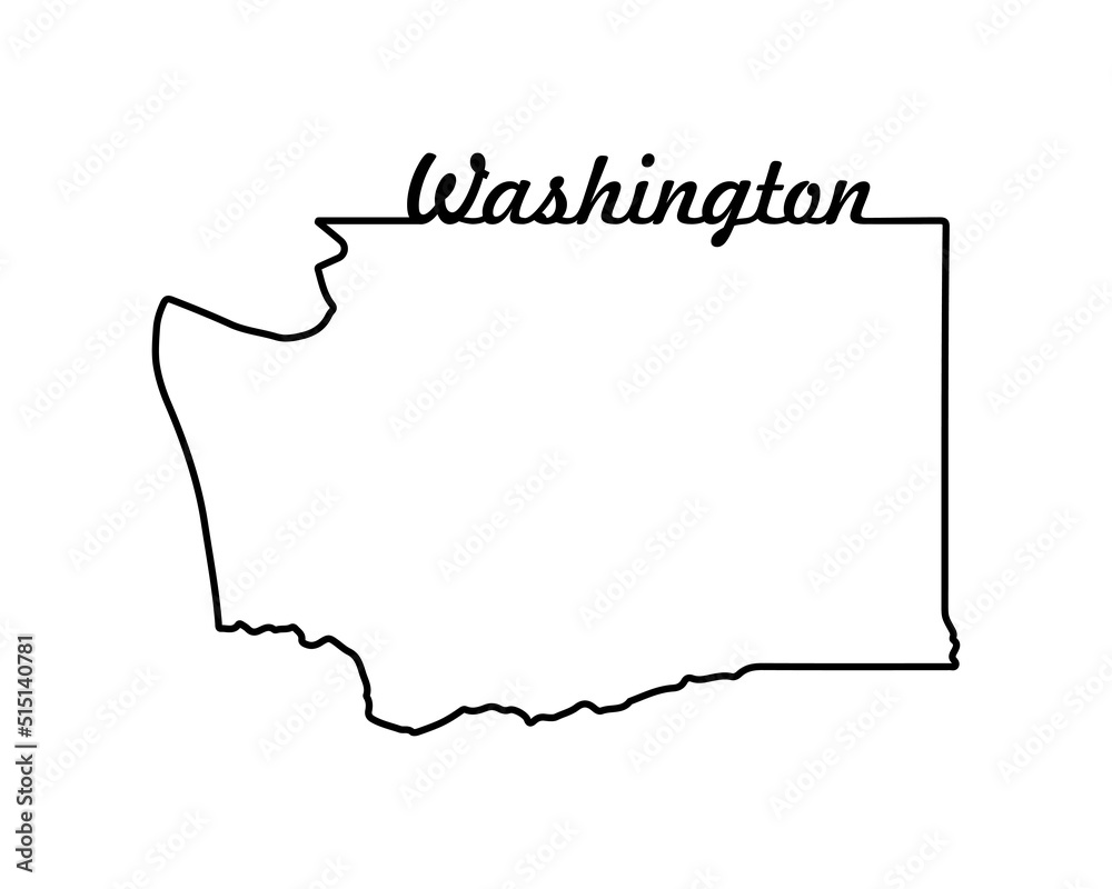 US state map. Washington outline symbol. Vector illustration Stock ...