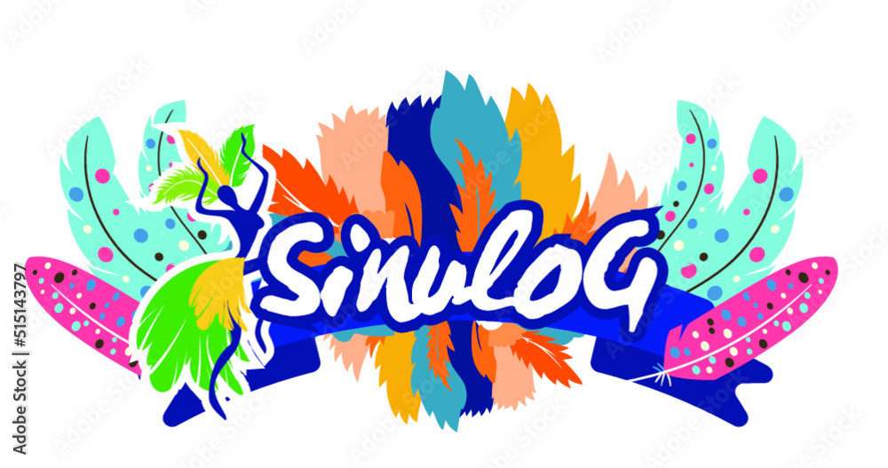 Colorful Cebu Sinulog Festival Sign Stock Vector | Adobe Stock