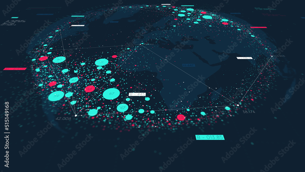 Big Data financial analytics and business Infographics, World Economy ...