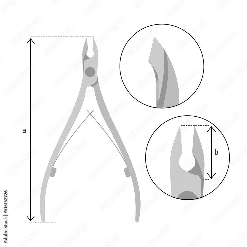 cuticle nippers manicure vector illustration for beauty shop, nail ...