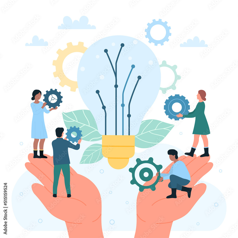 Vetor de Support from leader for business team, innovation, idea ...