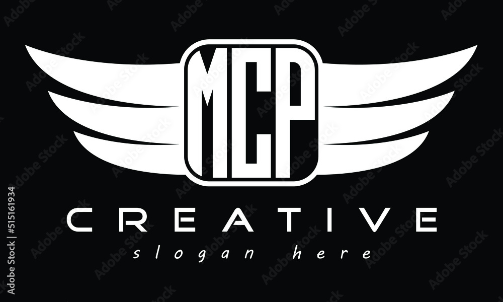 Vetor de MCP three Letter Wings Flying Initial wing symbol minimalist ...