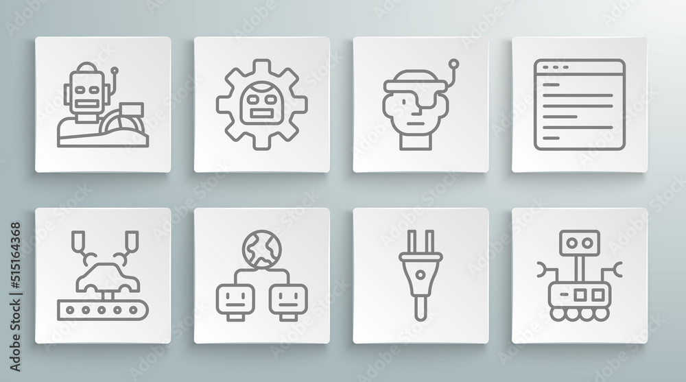 Set line Robotic robot arm on factory, Artificial intelligence ...