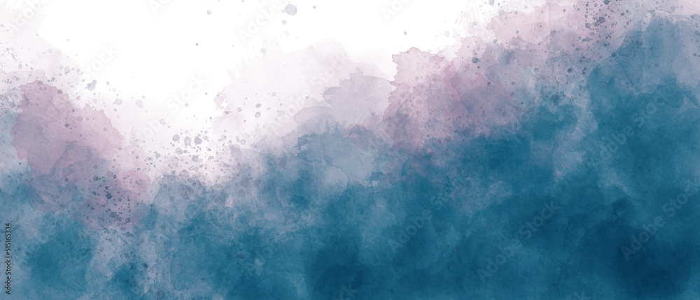 blue red sky gradient watercolor background with clouds texture Stock ...